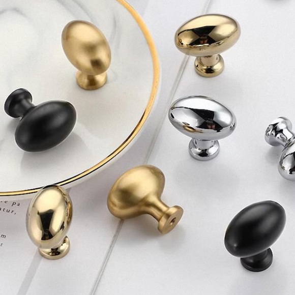 Other | Set Of 15 Brand New Solid Brass Oval Egg Kitchen Cabinet Knobs Drawer Hardware | Poshmark